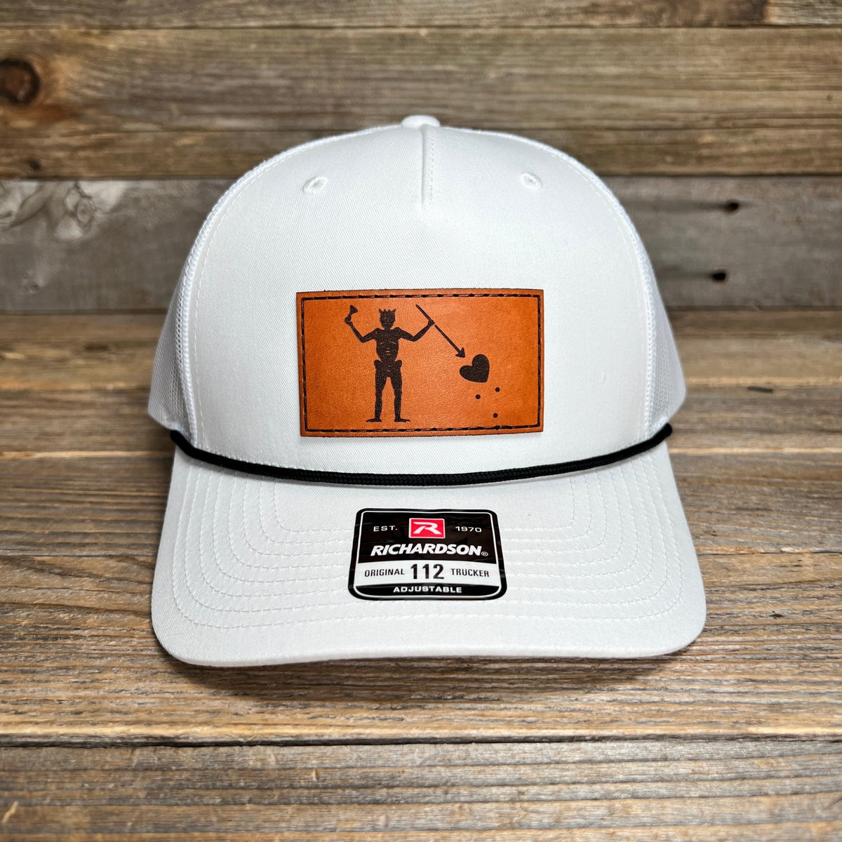 Blackbeards Flag Leather Patch Richardson Rope Trucker Hat — Savannah ...
