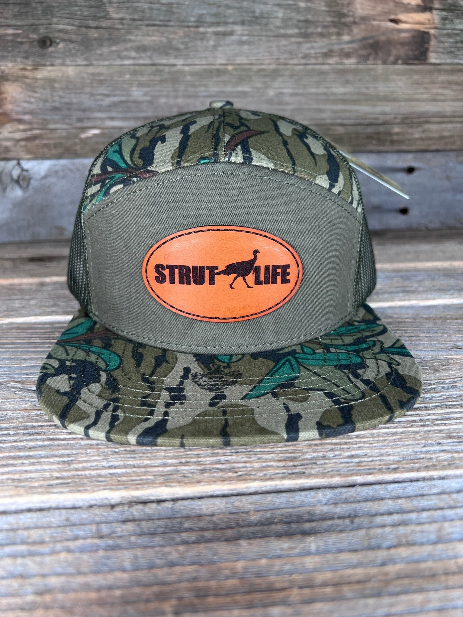 Strut Life Turkey Leather Patch Trucker Hat — Savannah Moss Co.