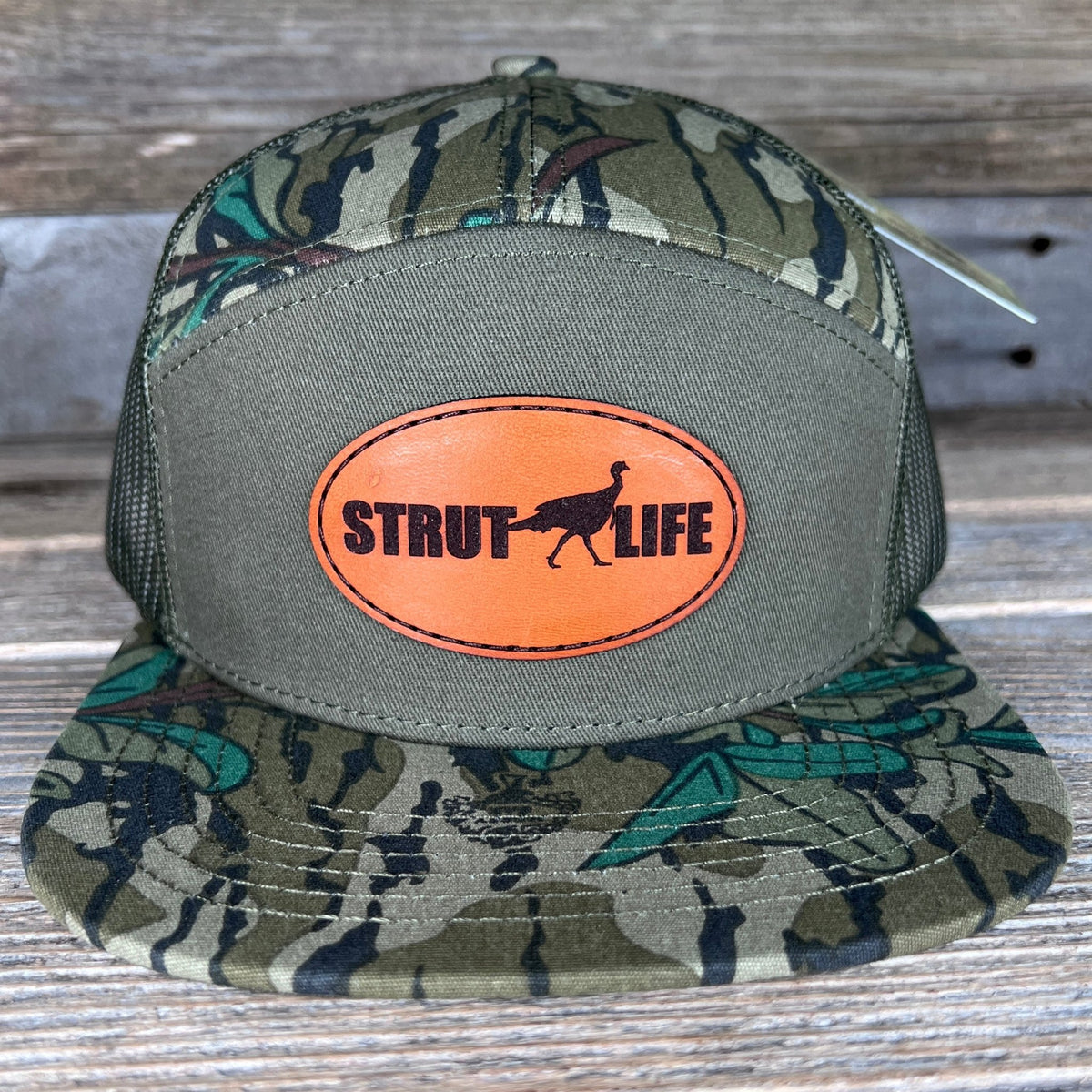 Strut Life Turkey Leather Patch Trucker Hat — Savannah Moss Co.