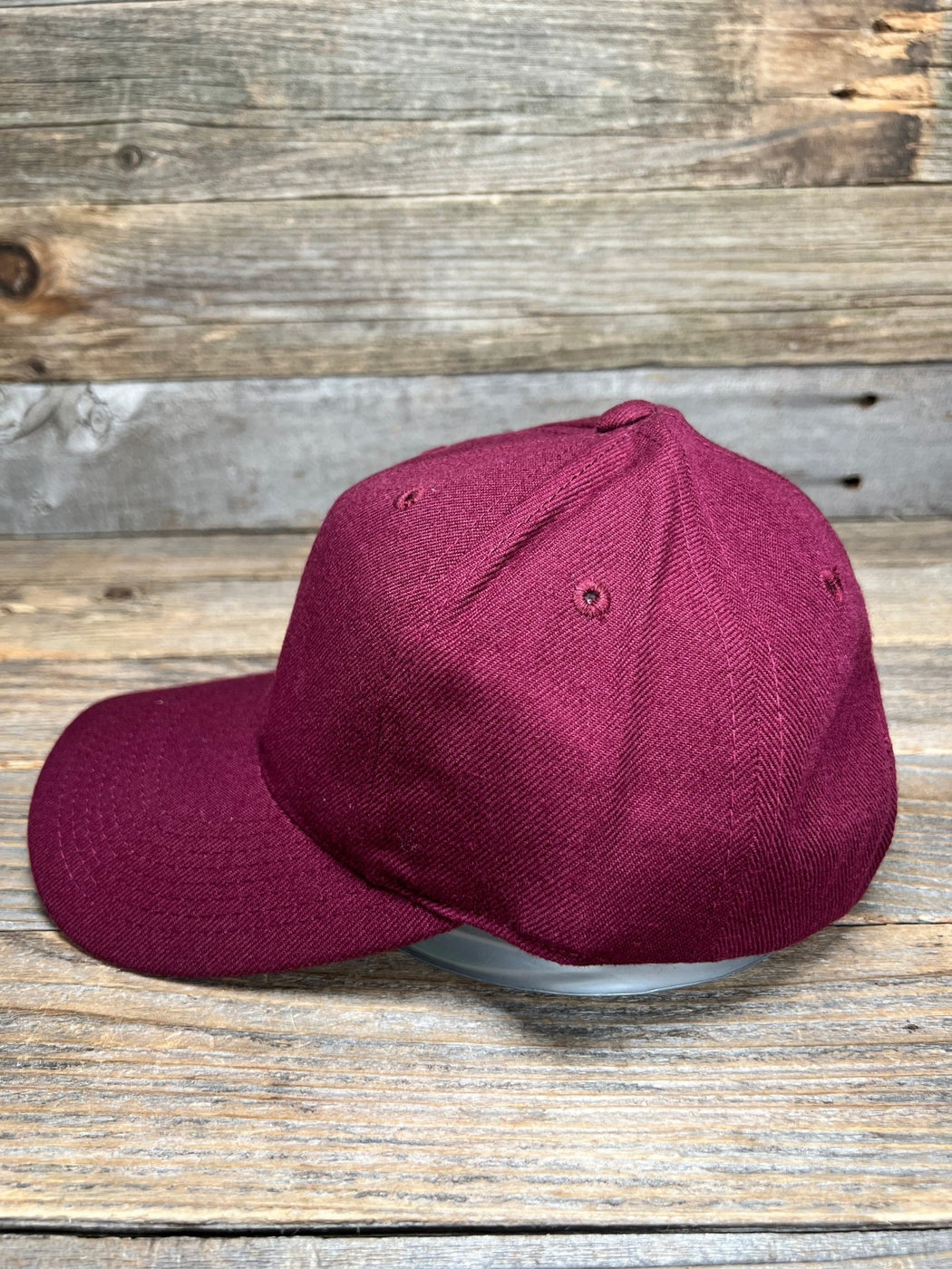 Vintage Maroon S/M Wool Custom Leather Patch Hat — Savannah Moss Co.