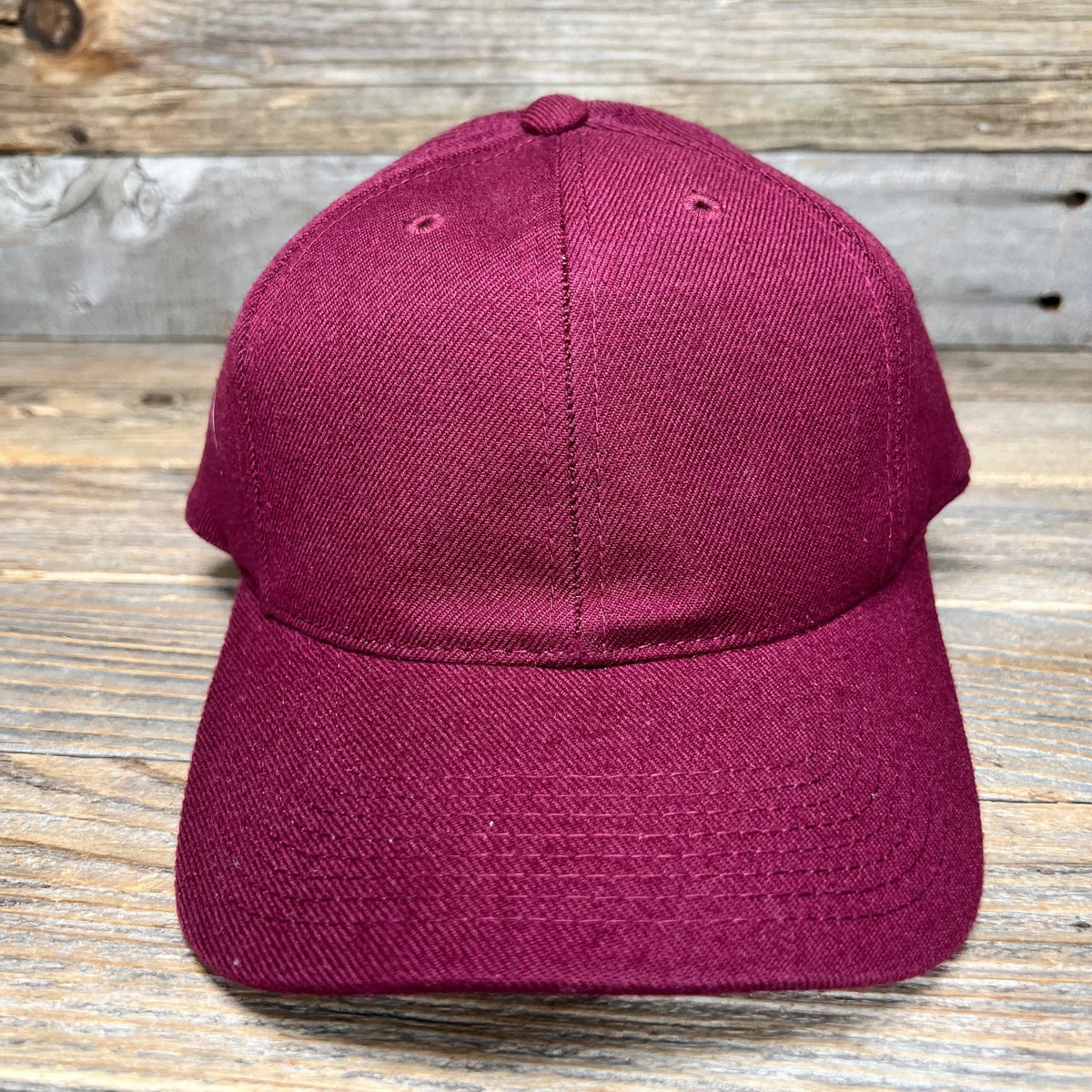 Vintage Maroon S/M Wool Custom Leather Patch Hat — Savannah Moss Co.