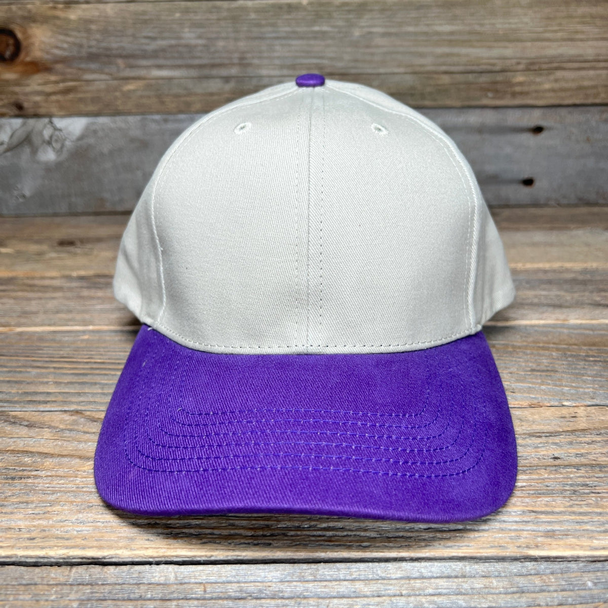 Vintage Richardson Khaki/Purple Cotton Velcro Custom Leather Patch Hat ...