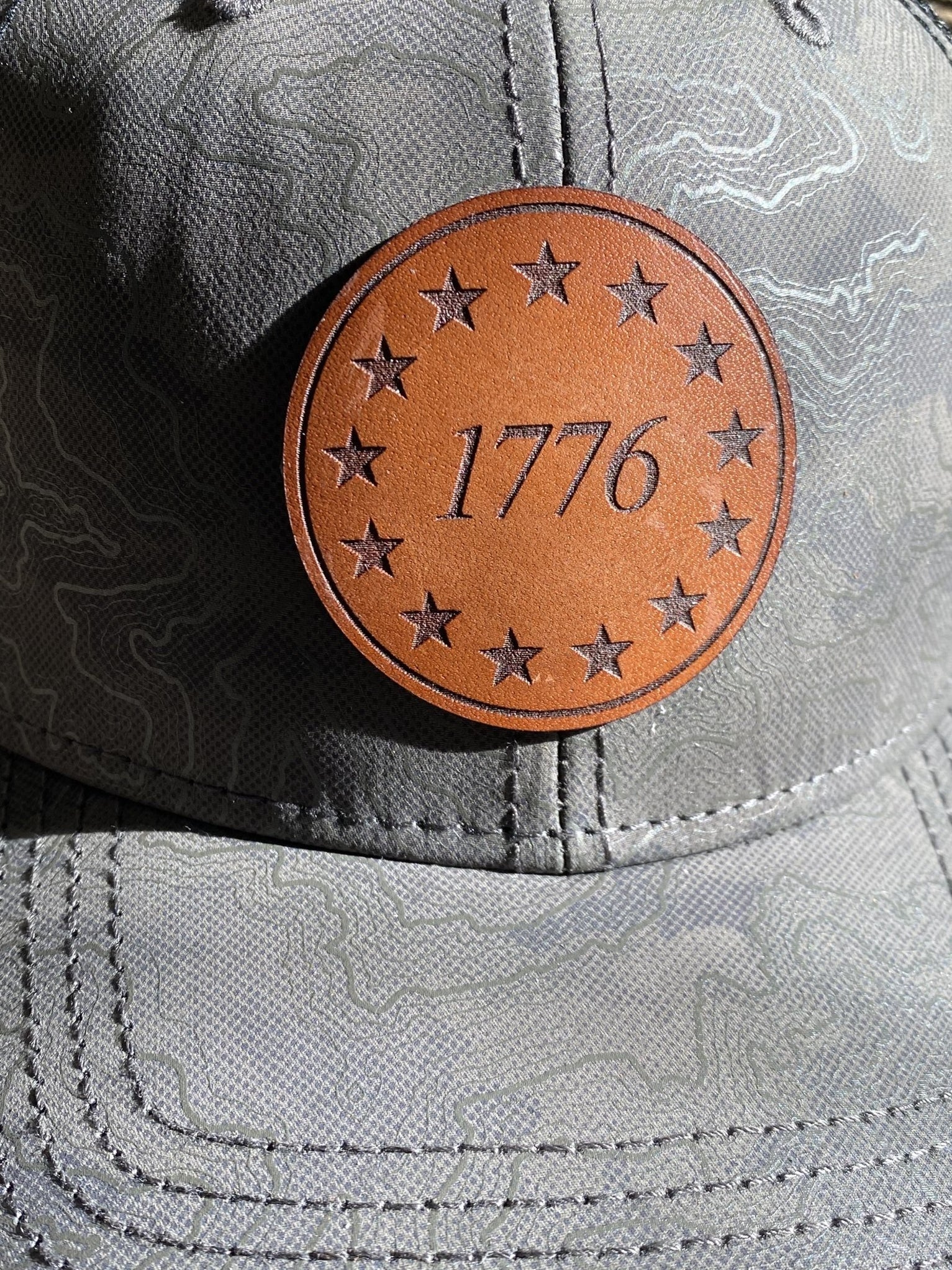 1776 Charcoal Dri Duck Leather Patch Hat — Savannah Moss Co.