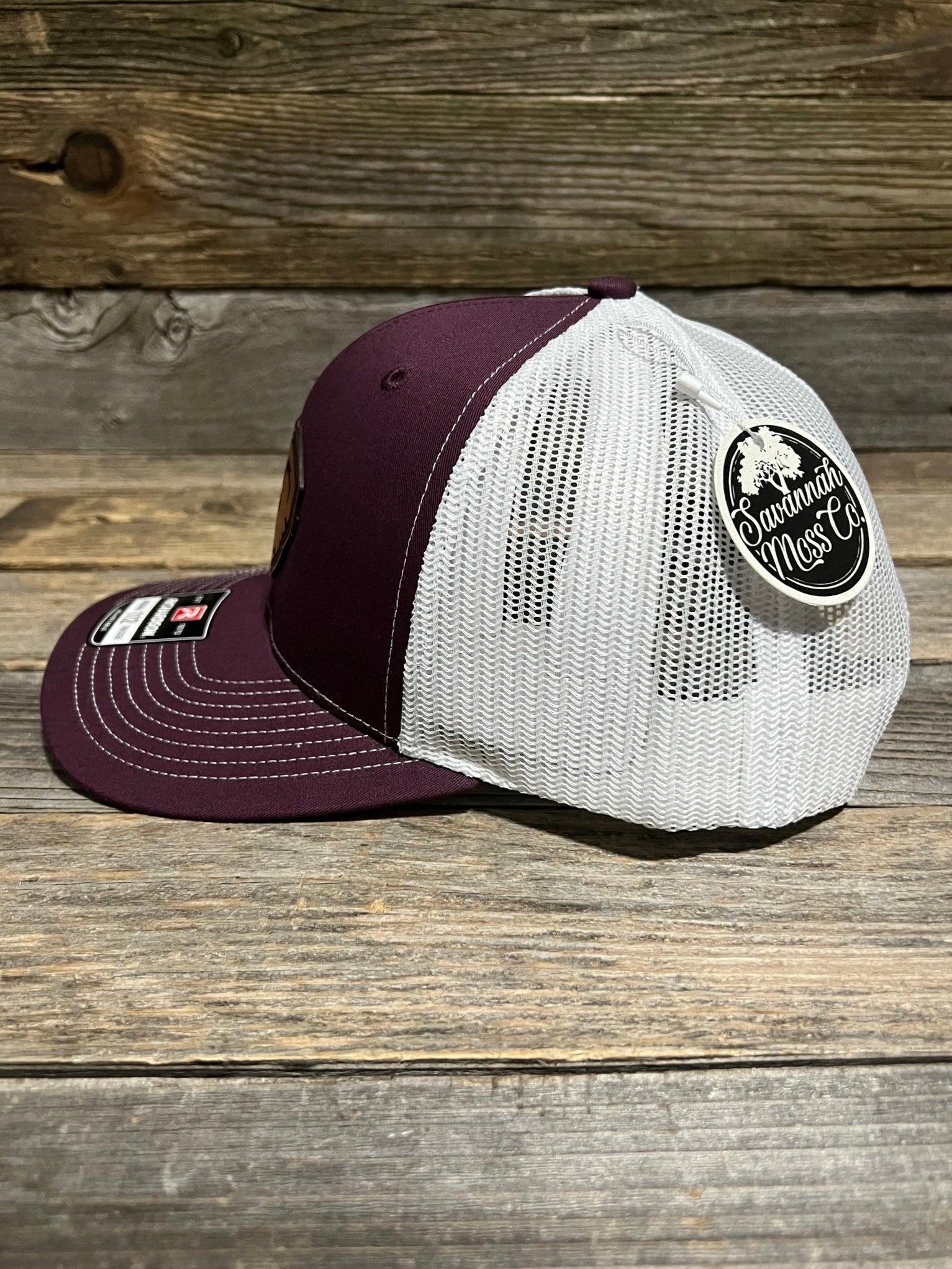 Alabama Bama Roll Tide Leather Patch Trucker Hat — Savannah Moss Co.