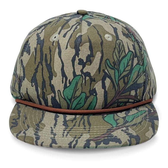 Custom Leather Patch Mossy Oak Greenleaf Pinhoti Series Goat Rope Hat — Savannah Moss Co.