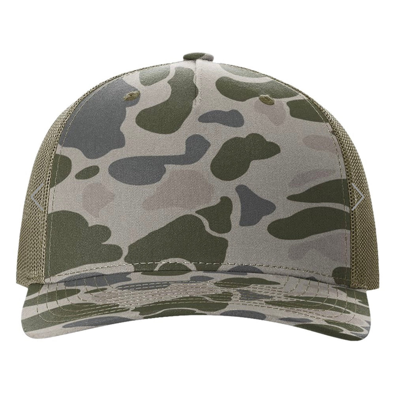 Custom Richardson Duck Camo 112PFP Leather Patch Trucker Hat — Savannah ...