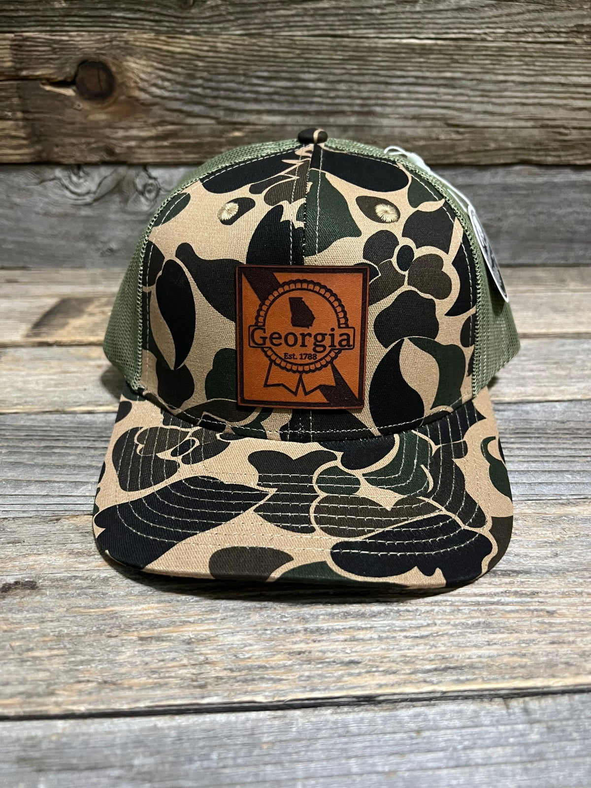 Georgia Beer Label Leather Patch Hat — Savannah Moss Co.