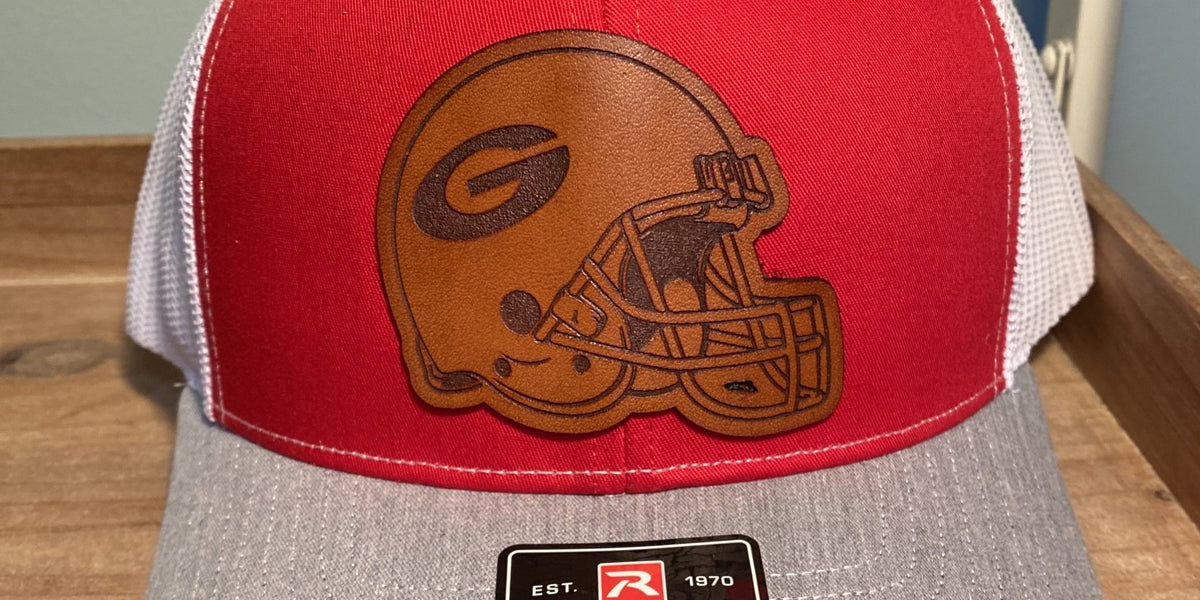 Georgia Football Helmet Leather Patch Hat — Savannah Moss Co.