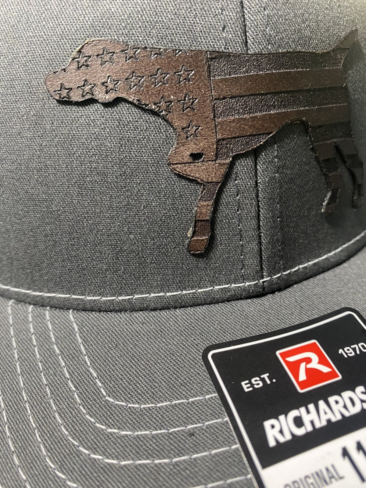 GSP Flag Kangaroo Chocolate Leather Patch Hat — Savannah Moss Co.