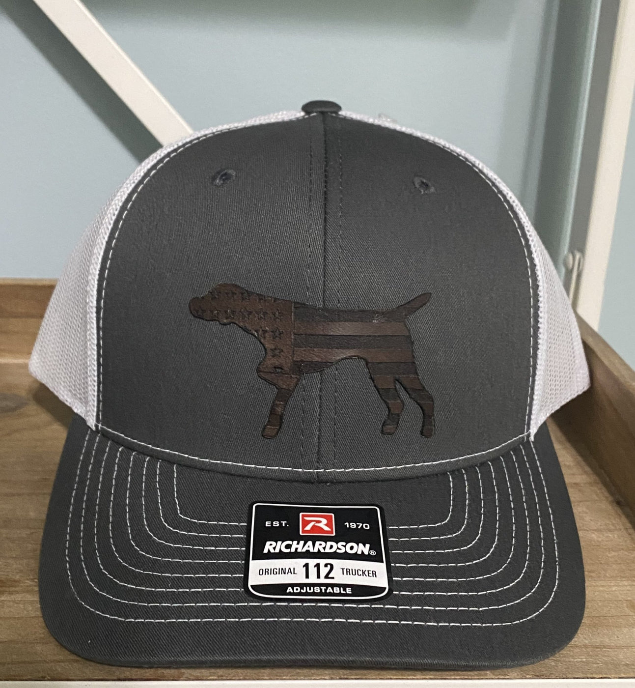 GSP Flag Kangaroo Chocolate Leather Patch Hat — Savannah Moss Co.