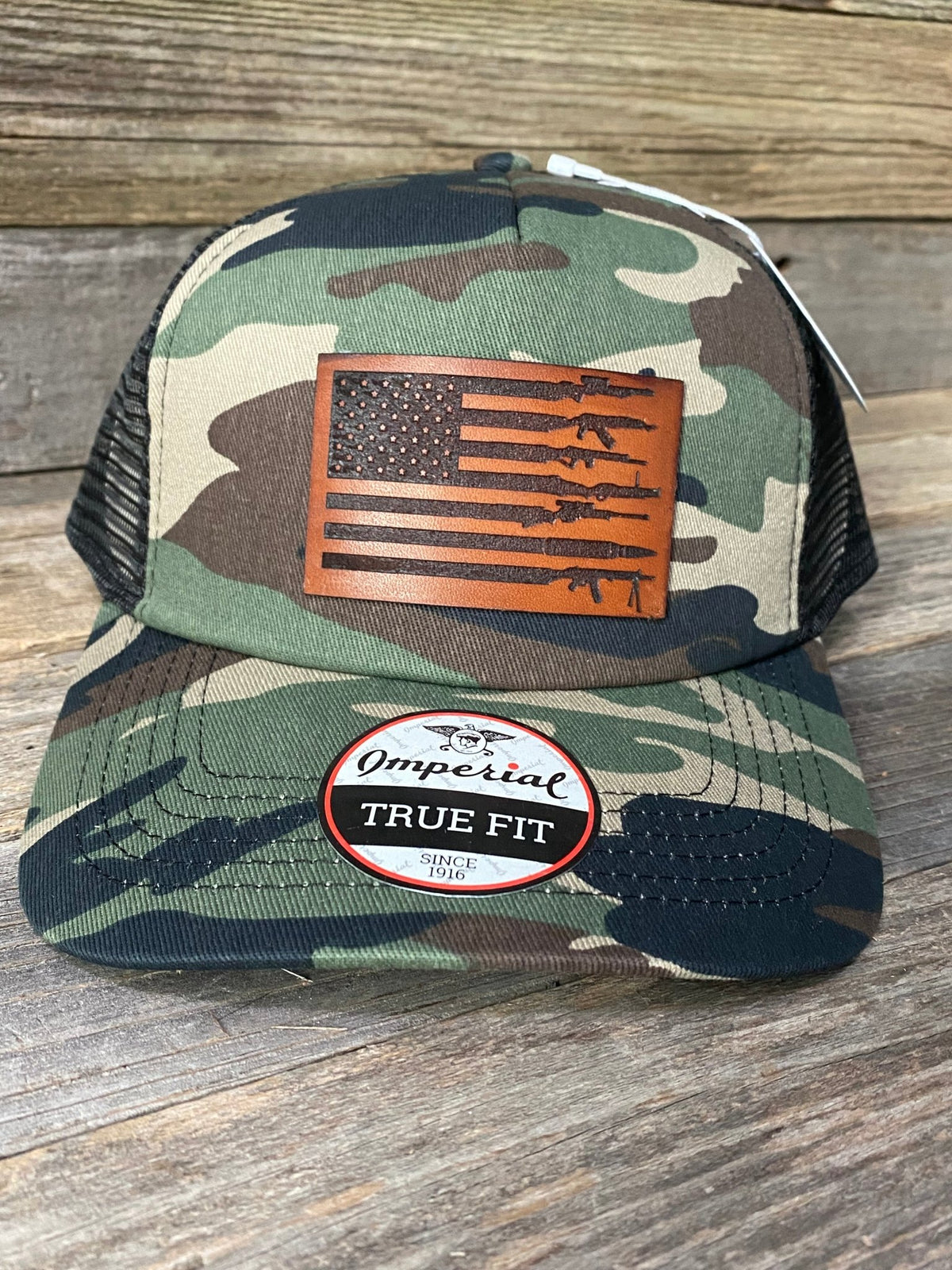 Gun Flag Leather Patch Foam Trucker Hat — Savannah Moss Co.