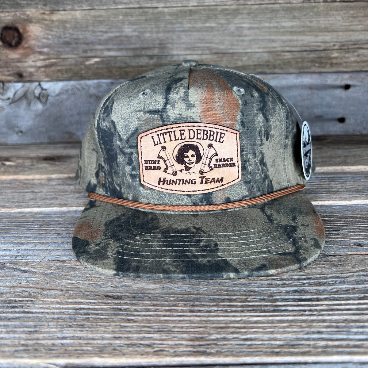 Little Debbie Hunting Team Leather Patch Rope Snapback Hat — Savannah ...