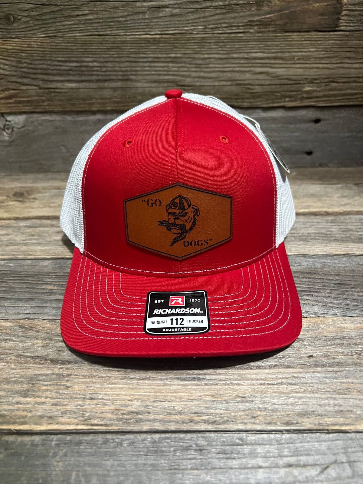 Retro Georgia Bulldogs Leather Patch Hat — Savannah Moss Co.
