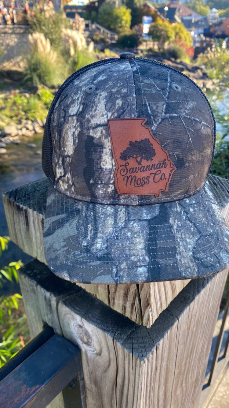 Savannah Moss Co. Timber/ Black Leather Patch Hat