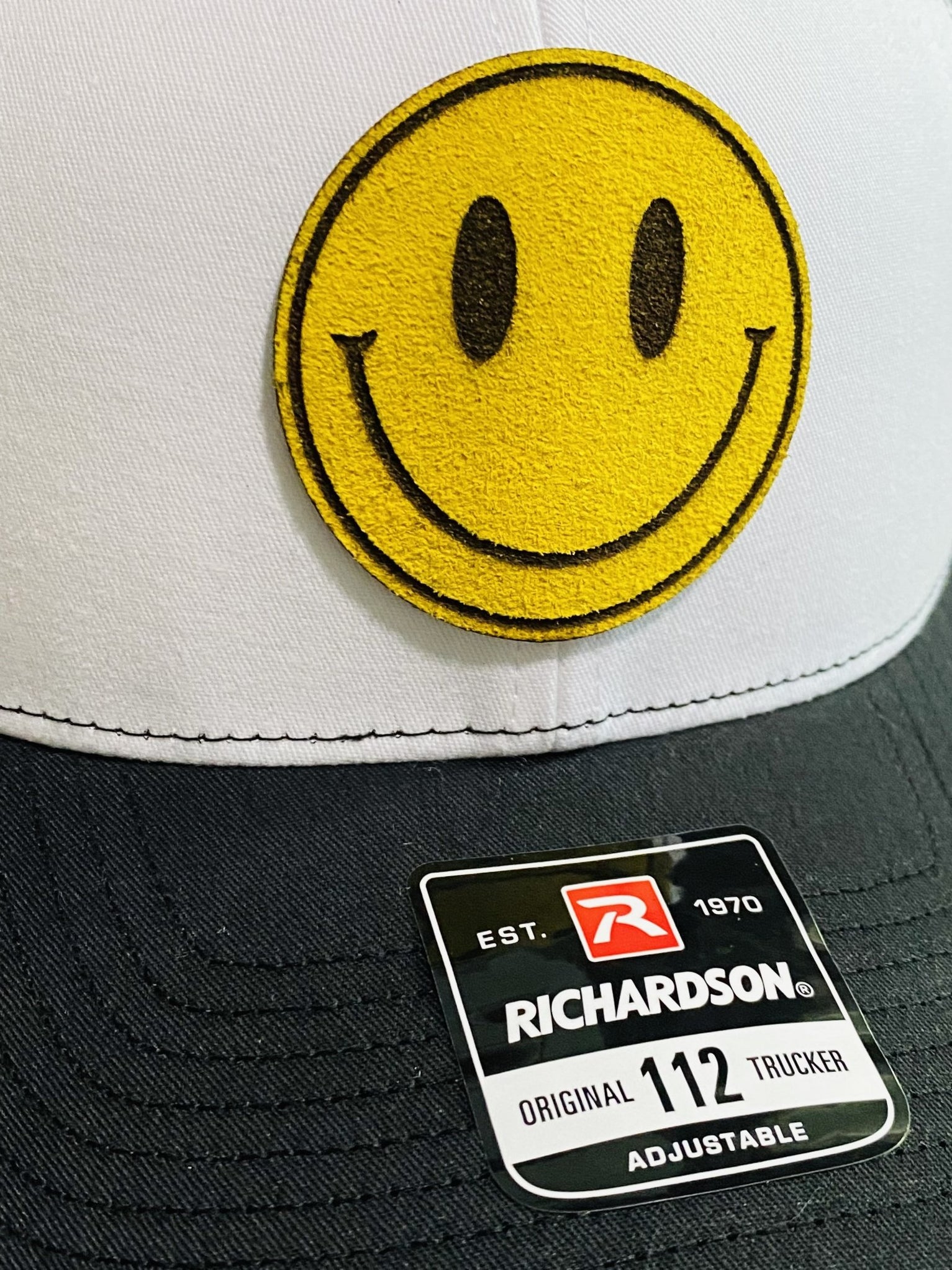 Smiley Face Leather Patch Hat — Savannah Moss Co.