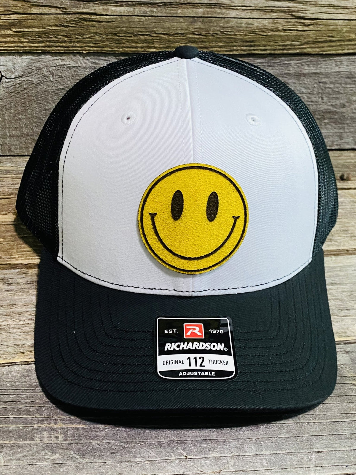 Smiley Face Leather Patch Hat — Savannah Moss Co.