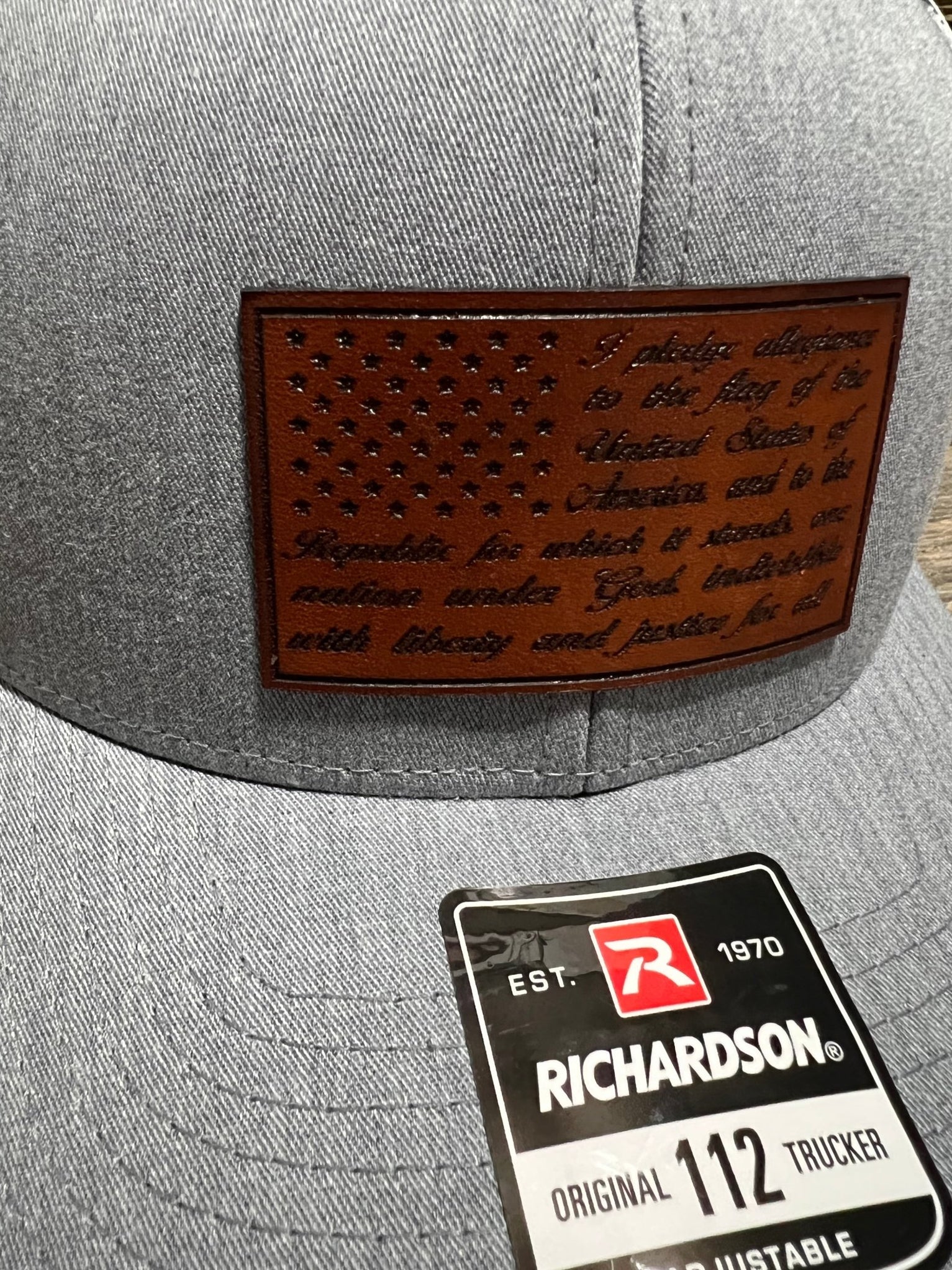 Stars and Stripes Pledge Allegiance Leather Patch Hat — Savannah Moss Co.