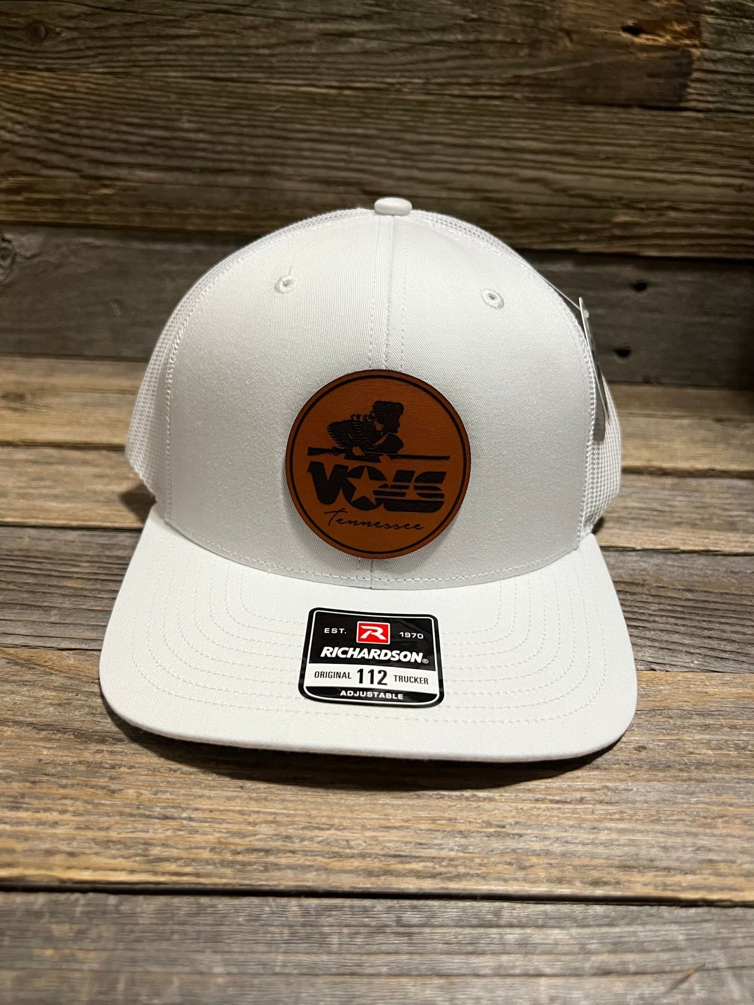 UT Vols Fancy Rifleman Leather Patch Trucker Hat — Savannah Moss Co.