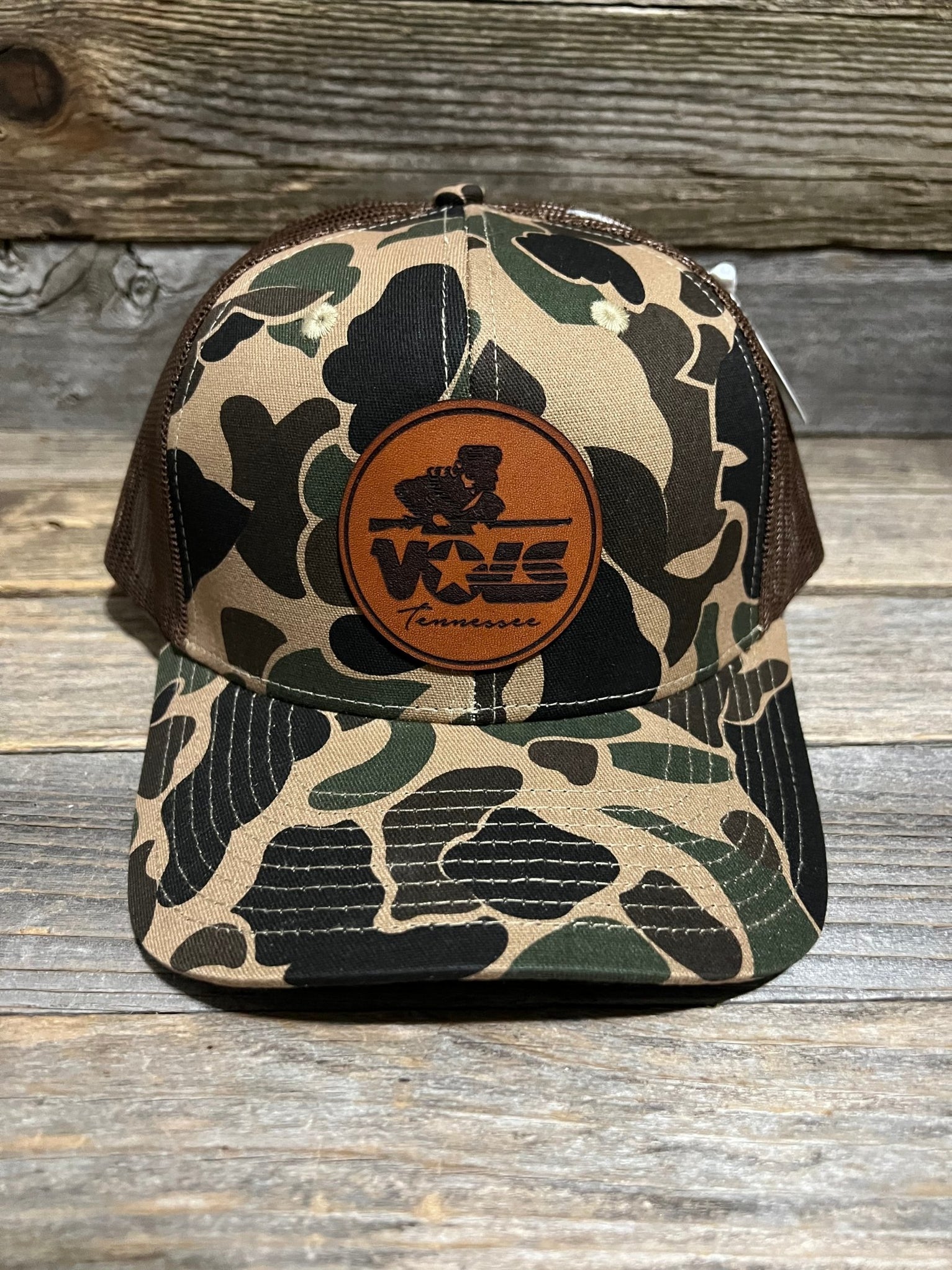 UT Vols Fancy Rifleman Leather Patch Trucker Hat — Savannah Moss Co.
